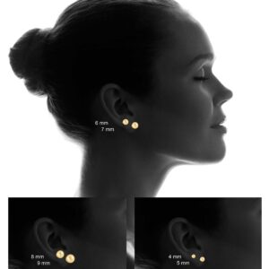 14K Yellow Gold 6mm Laser Cut Ball Stud Earrings