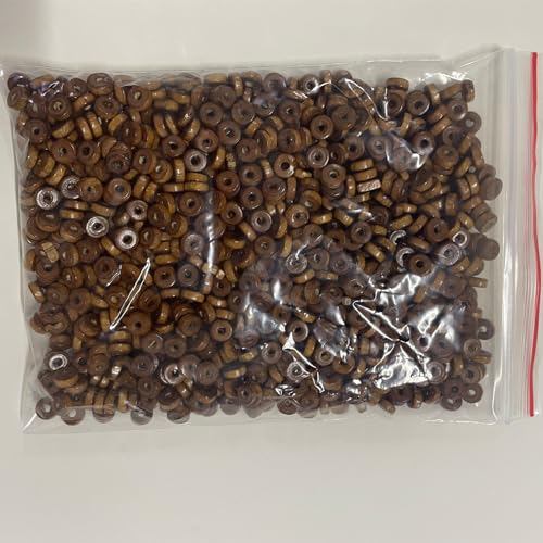 Souarts 1000pcs 8mm Wooden Flat Spacer Beads for Jewelry Making, Wooden Beads for Bracelets Making, Wood Beads for Jewelry Making