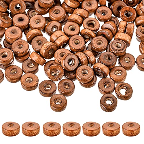 Souarts 1000pcs 8mm Wooden Flat Spacer Beads for Jewelry Making, Wooden Beads for Bracelets Making, Wood Beads for Jewelry Making