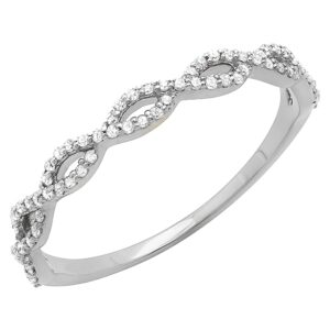 dazzlingrock collection 0.20 carat (cttw) round white diamond infinity crossover swirl wedding ring for women in 10k solid white gold, size 7