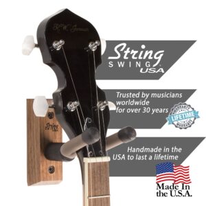 String Swing CC01B-BW Banjo Hanger Wooden Wall Holder Black Walnut Hardwood