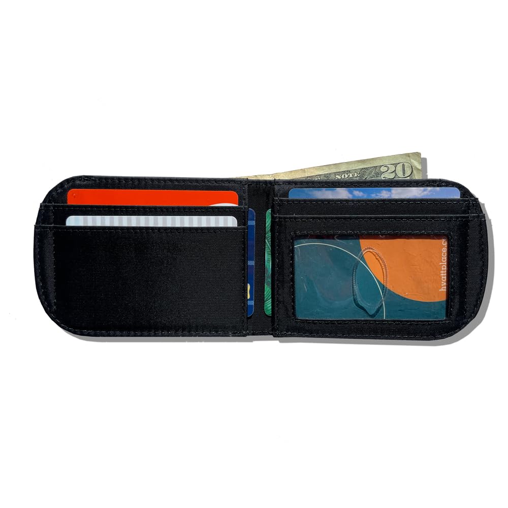 Big Skinny Men's RFID Blocking Curve Bi-Fold Slim Wallet, Holds Up to 20 Cards, Black