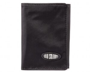 big skinny men's rfid blocking tri-fold slim wallet, holds up to 25 cards, black