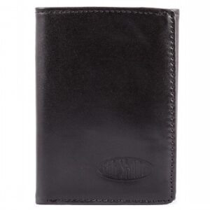 Big Skinny Men's RFID Blocking Tri-Fold Leather Slim Wallet, Holds Up to 25 Cards, Black