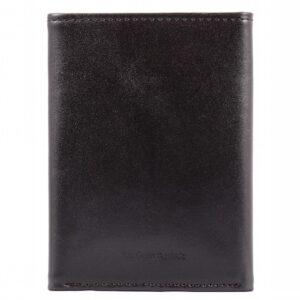 Big Skinny Men's RFID Blocking Tri-Fold Leather Slim Wallet, Holds Up to 25 Cards, Black