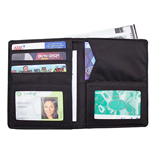 Big Skinny RFID Blocking Traveler Slim Wallet, Holds Up to 20 Cards and 4 Passports, Black