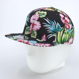 The Vintage Year Urban Flat Bill Snapback Blank Hawaiian Two Tone Cotton Adjustable Hip Hop Hats Baseball Caps (Hawaiian)