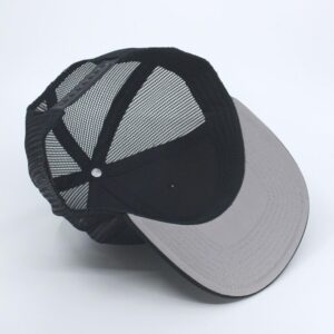 Embroidered Vintage Cars Cotton Flat Brim Mesh Snapback Trucker Baseball Cap (Black)