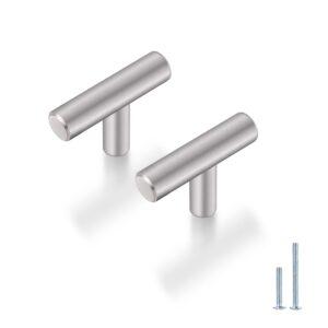 probrico kitchen cabinet drawer handles and pulls stainless steel (t-knob, 10 pack), t bar cabinet knobs