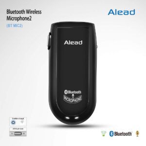 Alead Nolan MIC2 Bluetooth Microphone, Long Range, Low Latency, Clear Sound for Education webinar, Conference, Voice Recording, Hearing Impairment, PA Systems, PC Audio