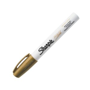 sharpie oil-based paint marker, medium point, metallic gold, 1 count - great for rock painting