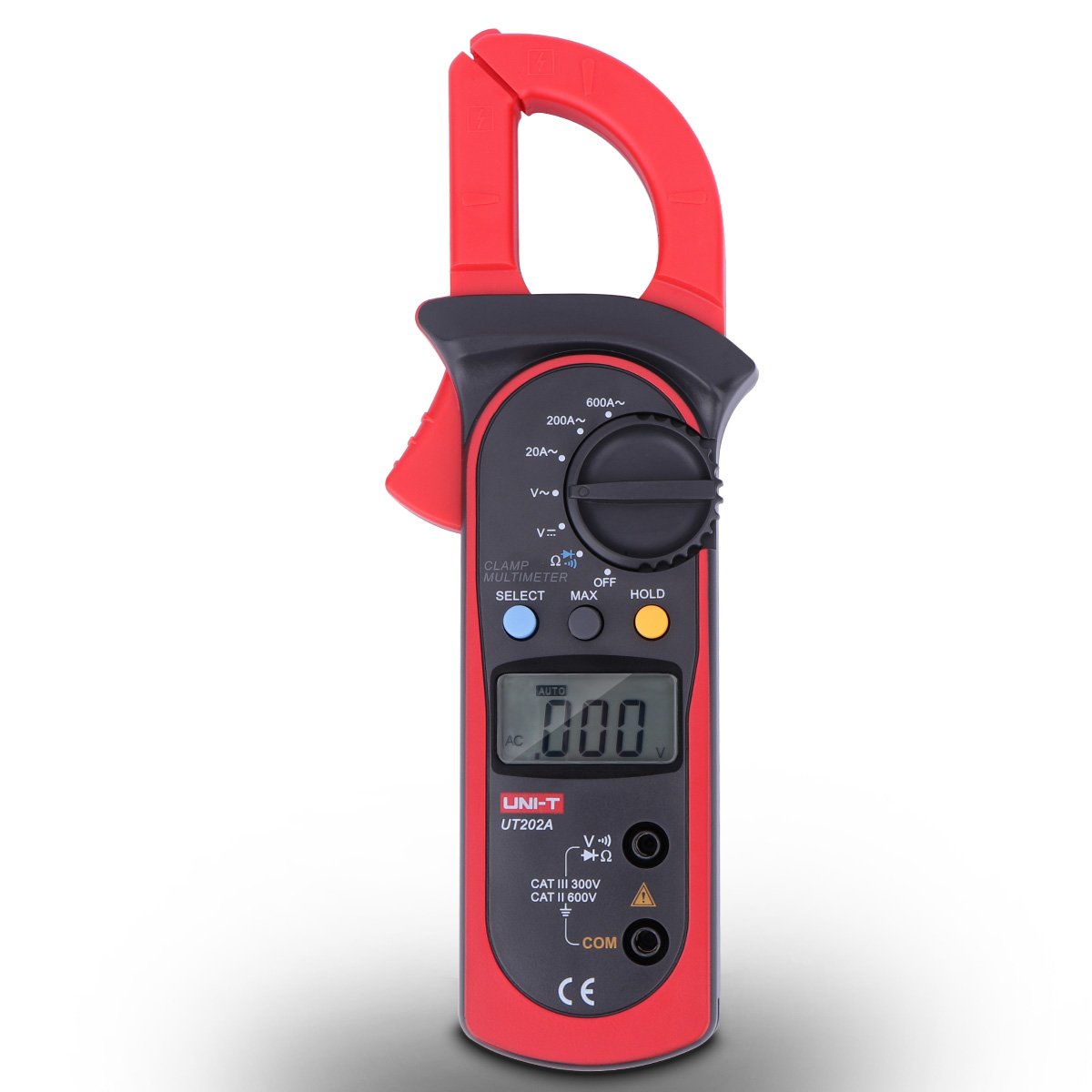 Uni-T UT202A Auto-Ranging AC DC 600 Amps Auto/Manual Range Digital Handheld Clamp Meter Multimeter Test Tool