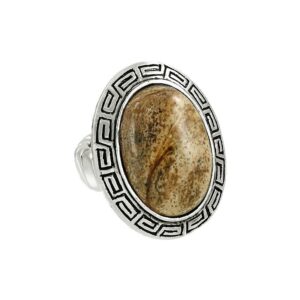 falari natural gemstone one size stretch ring jasper