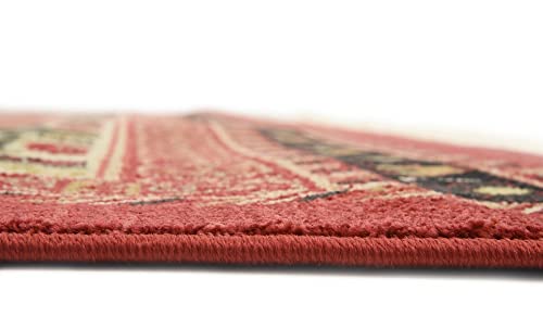 Unique Loom Fars Collection Area Rug - Pasadena (8' Square, Rust Red/ Black)