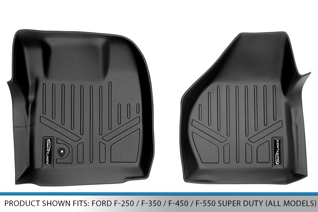 MAXLINER Floor Mats 1st Row Liner Set Black for 2008-2010 Ford F-250 / F-350 / F-450 / F-550 Super Duty (All Models)