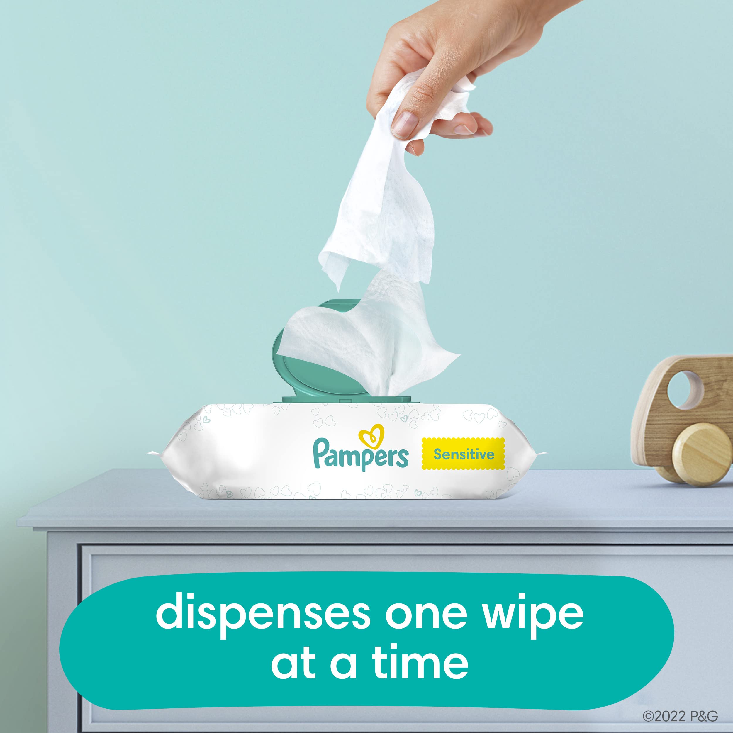 Pampers Baby Wipes Sensitive 3X Pop-Top Packs, 168 Count