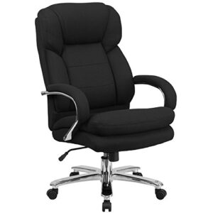 flash furniture hercules series swivel office chair with loop arms, ergonomic high-back executive chair with padded seat and arms, black