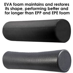 Crown Sporting Goods 36" x 6" Premium EVA Foam Roller – Firm, Dense, and Shape-Restoring (Black)