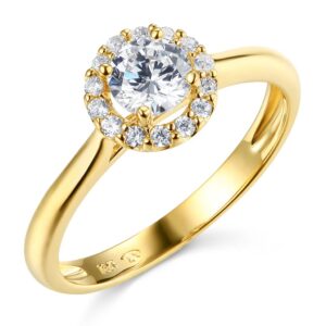 14k yellow gold wedding engagement ring - size 7