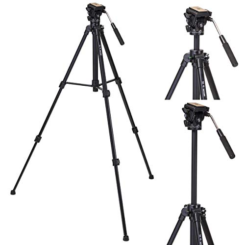 Takama 66" 3 Section Flip Video Camera Tripod withFluid Drag Head