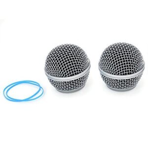 zramo th115 microphone ball head mesh grill for sm58 beta58 sm58lc sa-m30 sv100 rk143g for pgx2 slx2 wireless microphones replacement universal screen