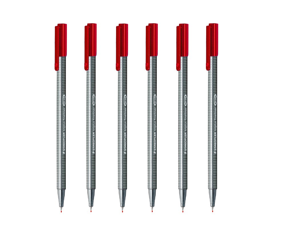 Staedtler Triplus Fineliner 0.3mm - Pack of Six (6 Red)