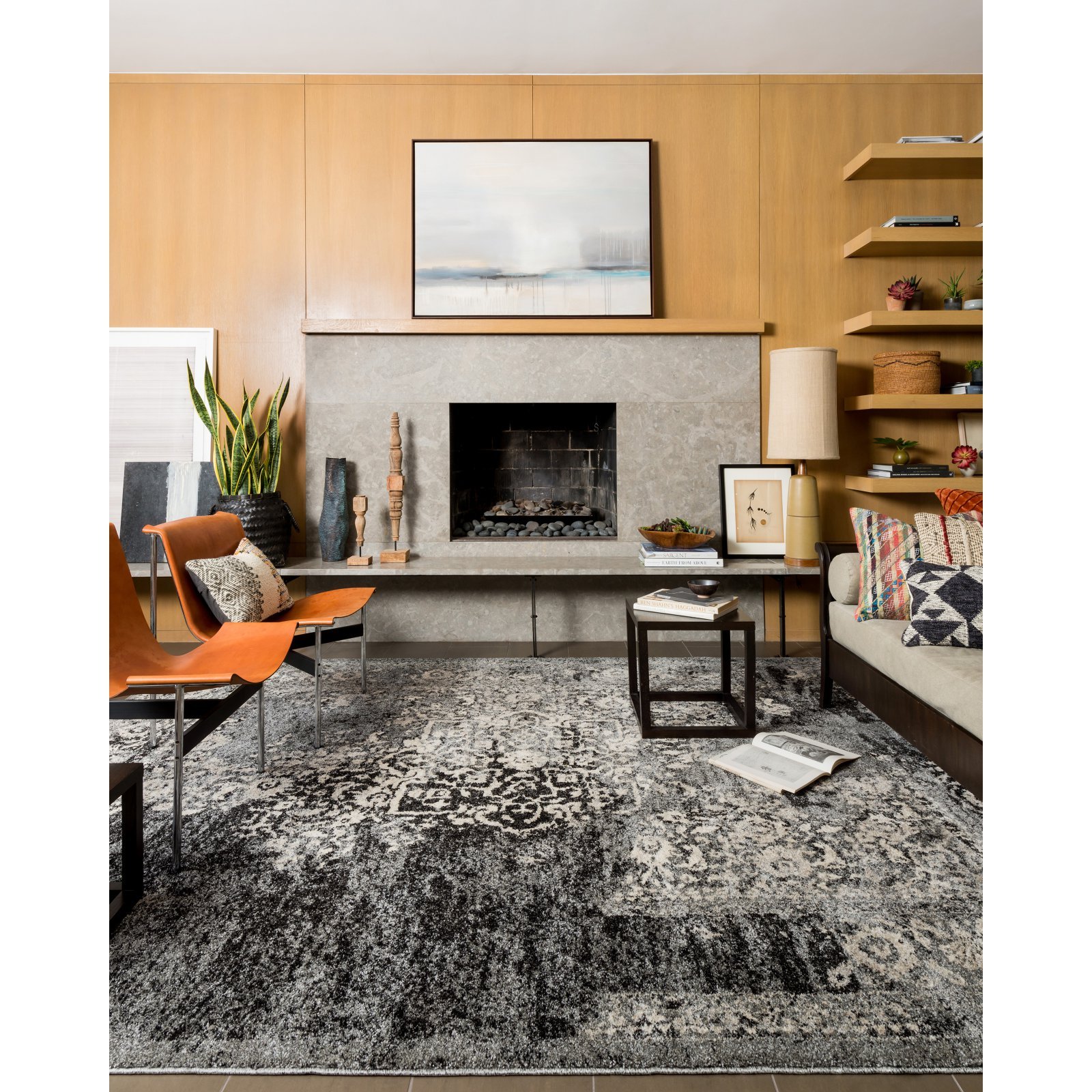 Loloi Emory Charcoal/Ivory 2'-5" x 7'-7" Runner Rug