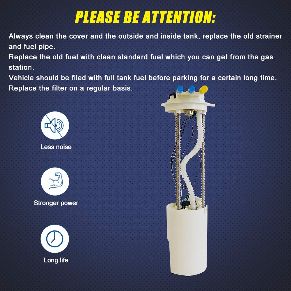 Fuel Pump Compatible with Chevy Pickup Silverado GMC Sierra 1999 2000 2001 2002 2003 2004 4.3L 4.8L 5.3L 6.0L 8.1L w/sending unit fuel pressure sensor replaces # E3500M