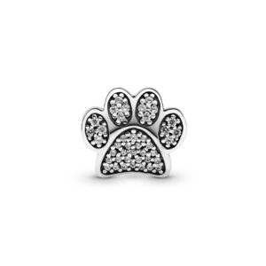 PANDORA paw Prints, Clear cz