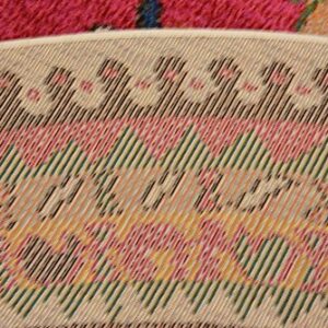 Unique Loom Sedona Collection Southwestern, Border, Over-Dyed, Animals, Tribal, Abstract Area Rug, 6 Feet, Pink/Beige