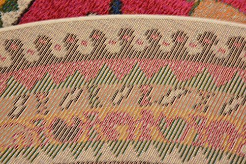 Unique Loom Sedona Collection Southwestern, Border, Over-Dyed, Animals, Tribal, Abstract Area Rug, 6 Feet, Pink/Beige