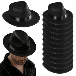 funny party hats black fedora gangster hat costume accessory - pack of 12