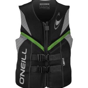 O'Neill Men's Reactor USCG Life Vest, Black/Lunar/Day-Glo,X-Large