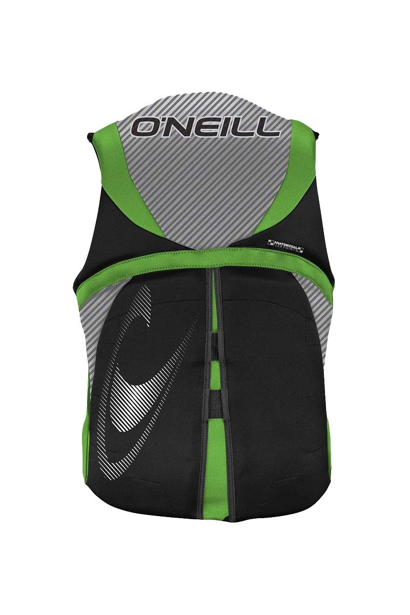 O'Neill Men's Reactor USCG Life Vest, Black/Lunar/Day-Glo,X-Large