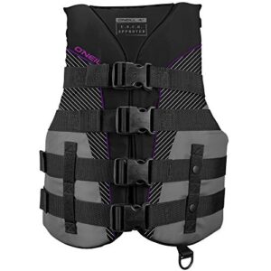 o'neill women's superlite uscg life vest,black/smoke/black:ultra violet,m