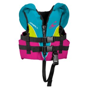 o'neill infant superlite uscg life vest,turquoise/berry/lime:white,1sz