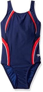 speedo girl's swimsuit one piece powerflex pulse back solid youth team colors - manufacturer discontinued