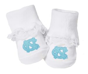 future tailgater north carolina tar heels unc baby toe sock booties with lace