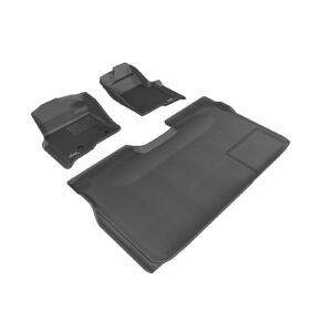 3d maxpider custom fit kagu floor mat (black) compatible with ford f-150 supercrew 2015-2024 (w/ bucket seats, no underseat storage) - full set