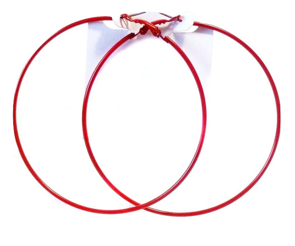 Red Hoop Earrings Thin Hoop Earrings Red Hoops 3 Inch