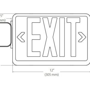 NICOR Lighting Remote Capable LED Emergency Exit Sign with Dual Adjustable LED Heads, White with Red Lettering (ECL1-10-UNV-WH-R2R)