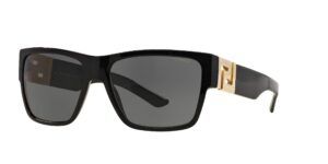 versace man sunglasses black frame, dark grey - polar lenses, 59mm