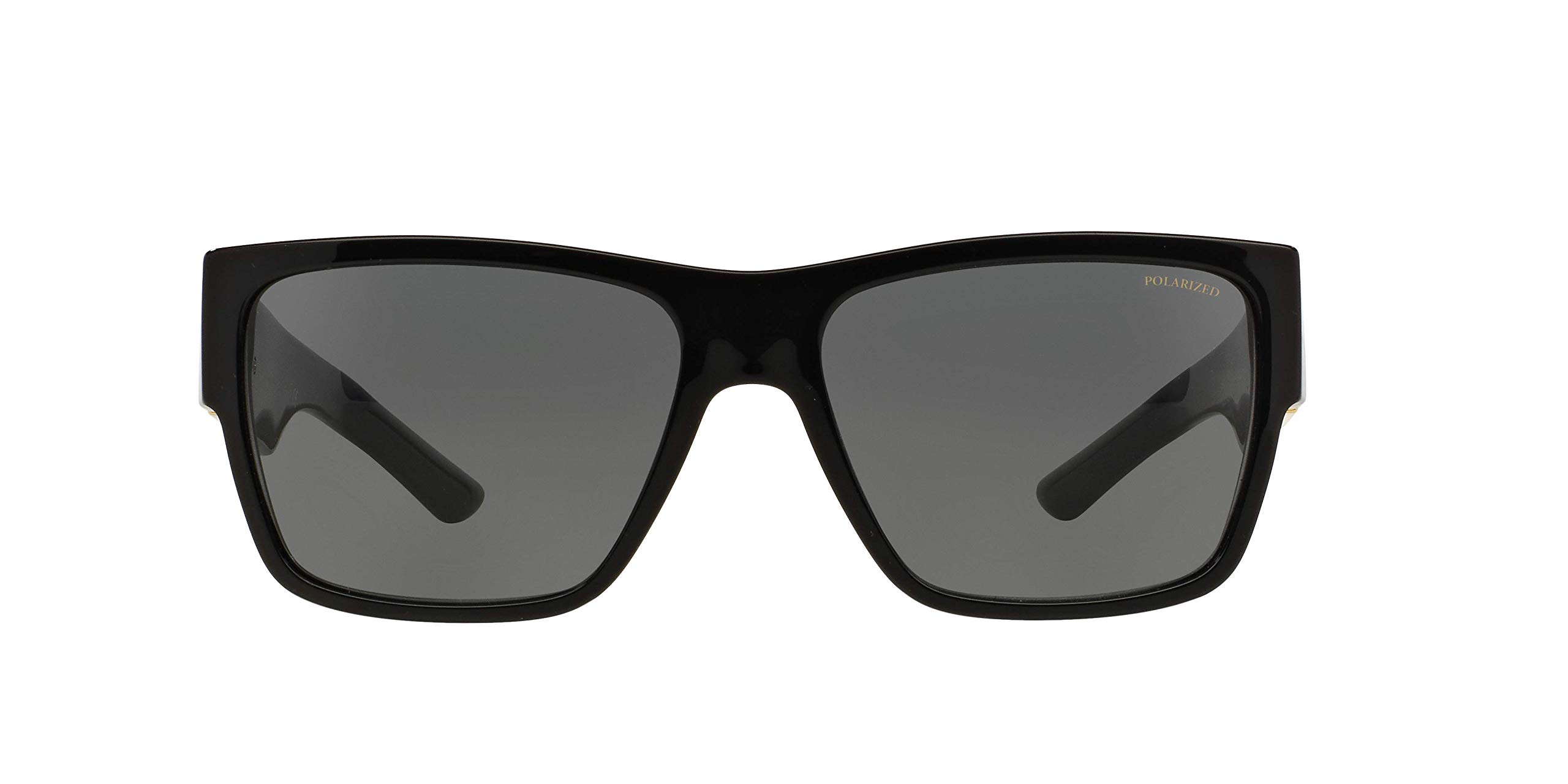 Versace Man Sunglasses Black Frame, Dark Grey - Polar Lenses, 59MM