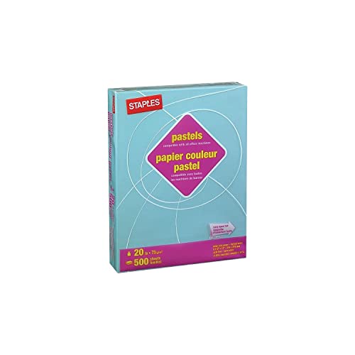 Staples 490947 Pastel Colored Copy Paper 8 1/2-Inch x 11-Inch Blue 500/Ream (14786)