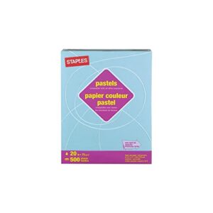 Staples 490947 Pastel Colored Copy Paper 8 1/2-Inch x 11-Inch Blue 500/Ream (14786)