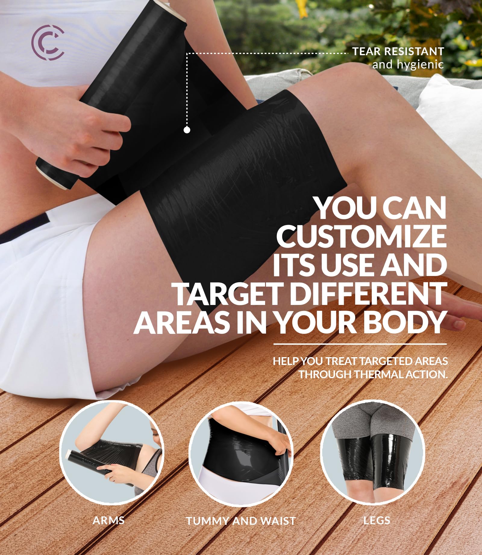 CURVEEZ Osmotic Plastic Body Sweat Wrap, Workout & Sweat Enhancer - Stomach Wrap for Belly - Diy Sauna Body Wrap - Waist Trimmer