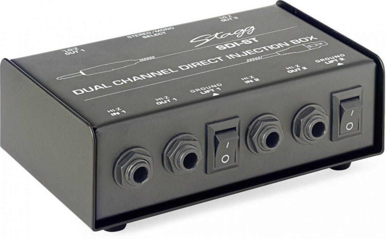 Stagg SDI-ST 2-Channel Passive DI Box with Mono/Stereo Switch