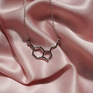 Serotonin Molecule Necklace in 925 Sterling Silver