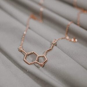 Serotonin Molecule Necklace in 925 Sterling Silver