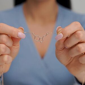 Serotonin Molecule Necklace in 925 Sterling Silver